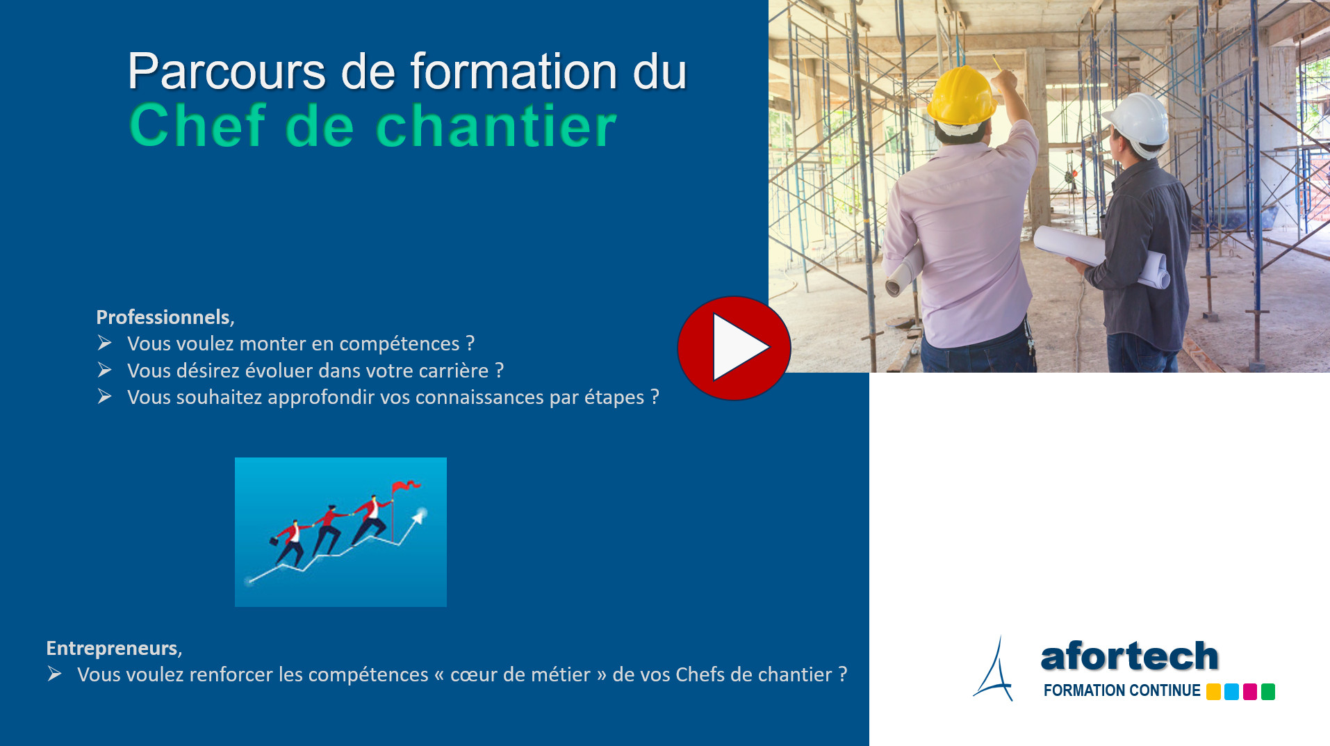 Un parcours de formation court spécial pour les "Chefs de chantier" du ...